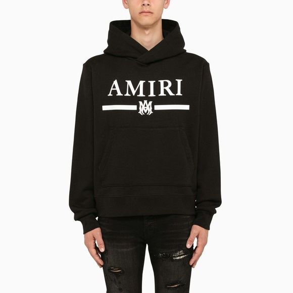 AMIRI | Sweaters | Amiri Ma Bar Black Hoodie With Logo | Poshmark